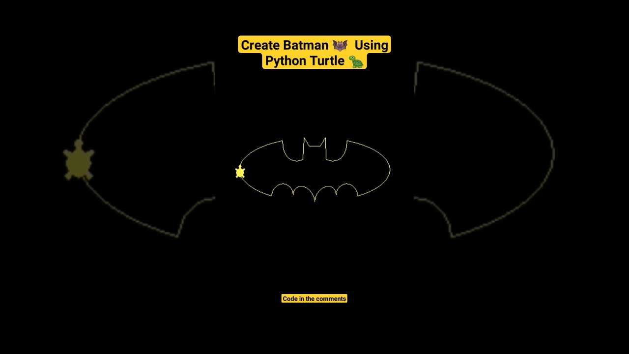 Draw Batman using Python #trending #python #turtle #shorts #turtle #coding #tutorial #viralvideo