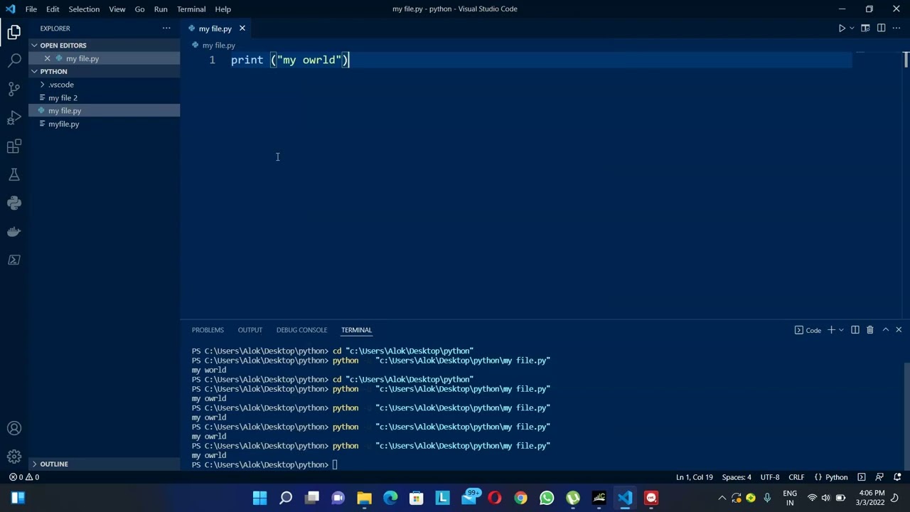 VS Code clean output with code runner for python programming