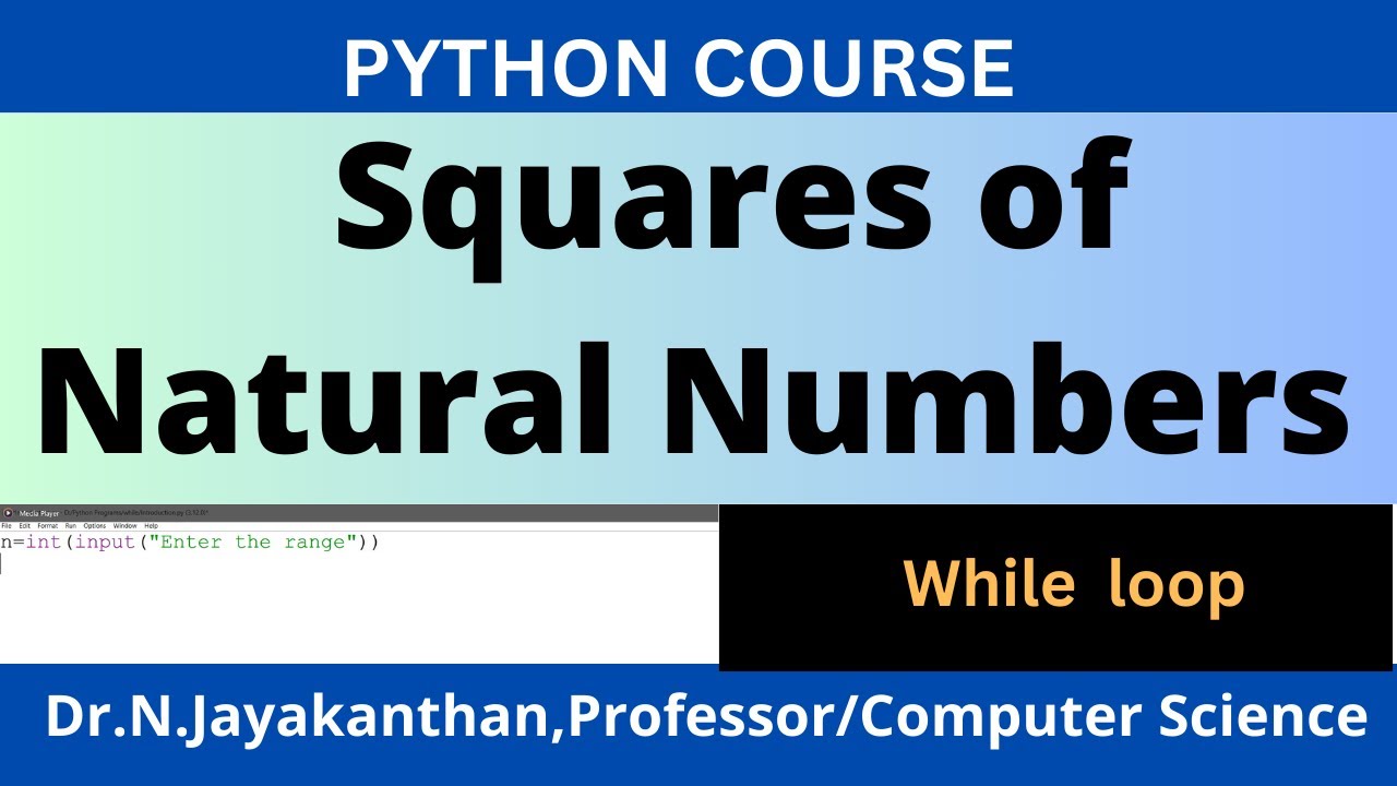 Python Program to Print Squares of First N Natural Numbers