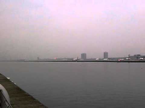 London City Airport runway and terminal- (IATA: LCY, ICAO: EGLC)
