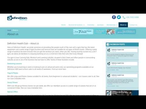 Definition Health Club - Website Preview