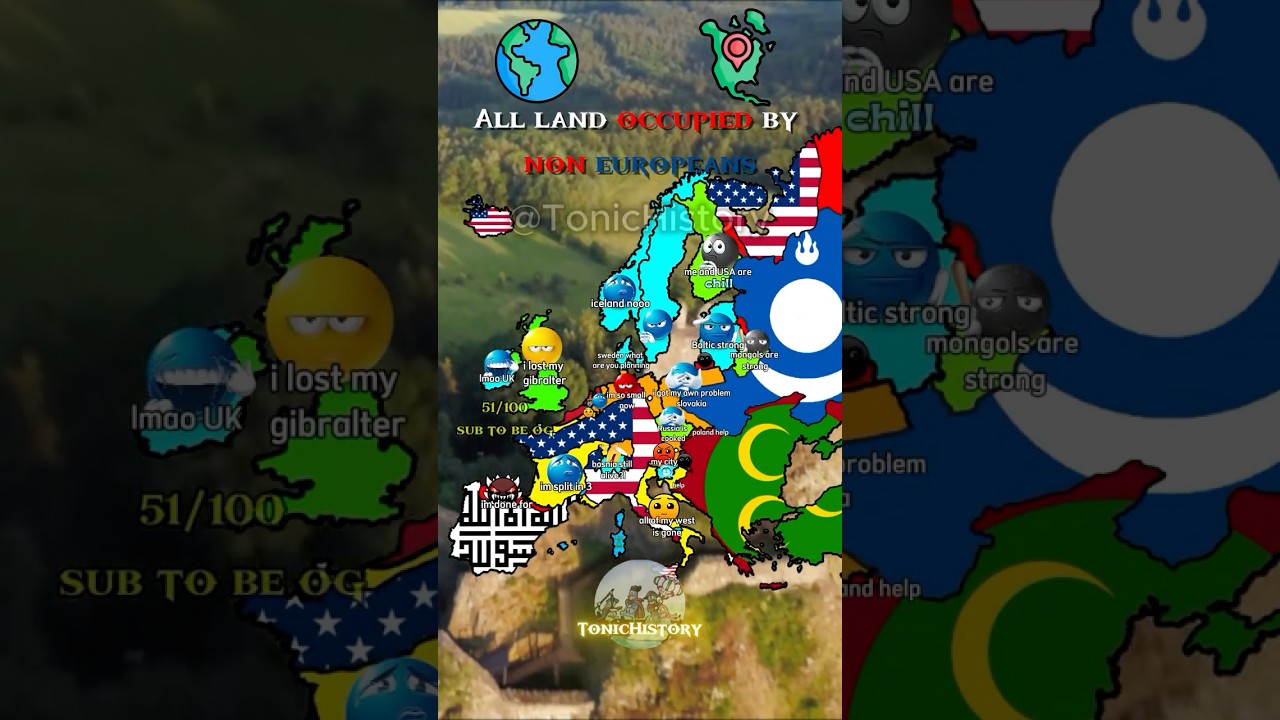 All land ever occupied by non Europeans #europe #history #map #usa #mapping #geography #eu #ww2