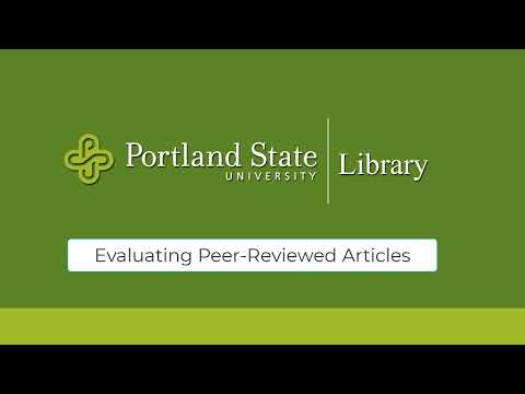 Evaluating Peer-Reviewed Articles