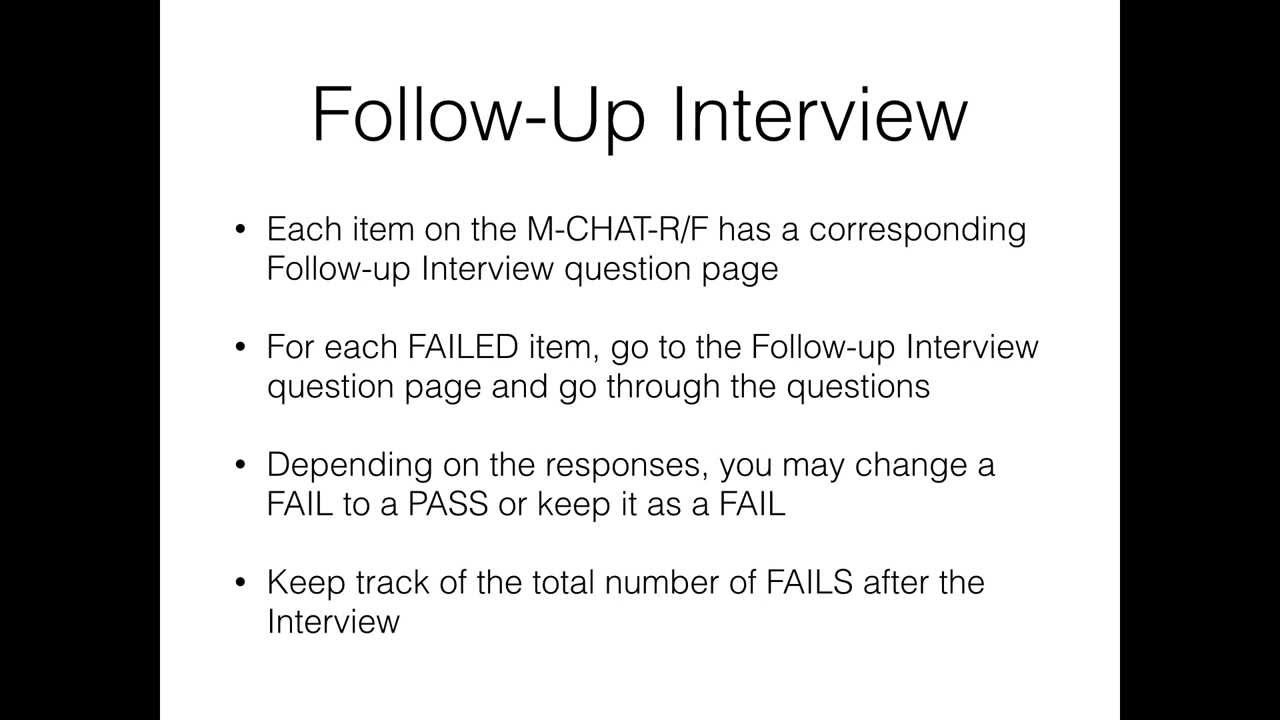 M-CHAT-R/F Follow-Up Interview Instructions