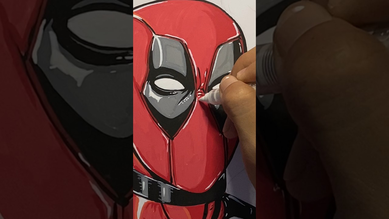 Drawing Deadpool and Wolverine using Acrylic Markers @arrtxglobal  | Part 1 #deadpool #wolverine