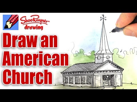 How to draw a Traditional American Church | Shoo Rayner