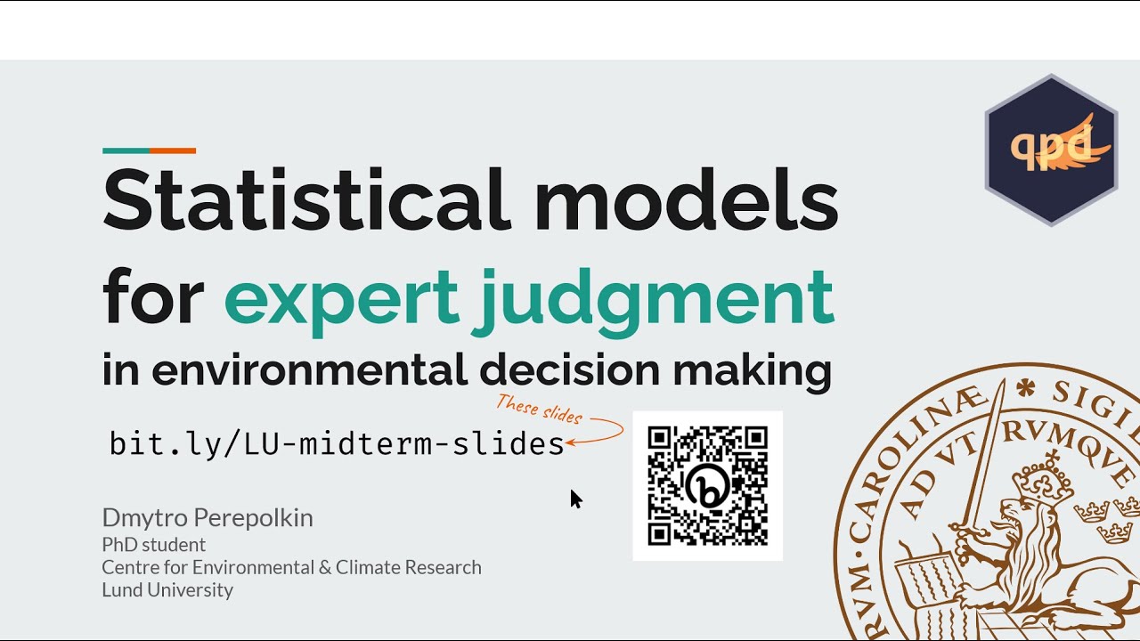 Statistical models for expert judgment in environmental decision making – Environmental Evidence ...