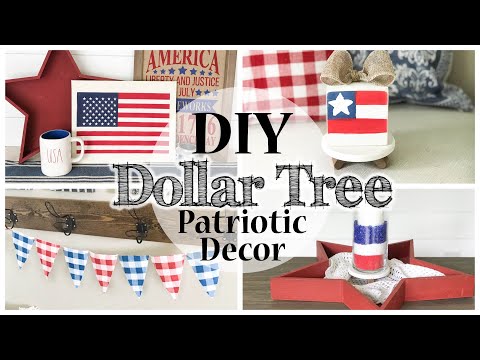DIY Dollar Tree Red/White/Blue Decor Ideas YOU CAN MAKE! | 4 PROJECTS!