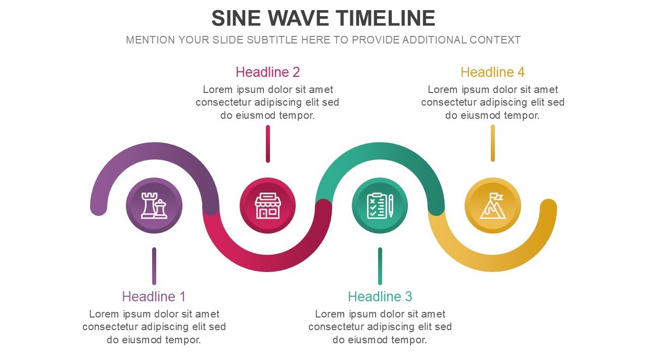 Sine Wave Timeline Animated PPT Template