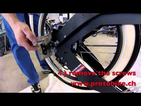 Radwechsel, change rearwheel, Protobike455