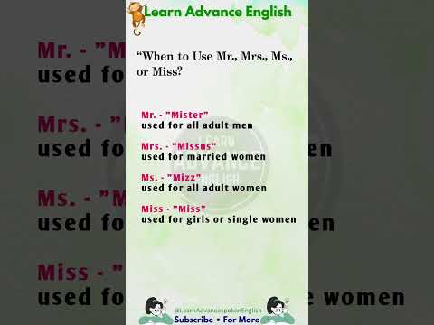 What's the difference between Mr. Mrs. Ms. or Miss? Here's the Answer Spoken english practice#shorts