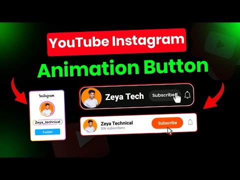 youtube subscribe animation button kaise banaye | instagram follow animation / green screen