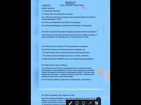 Chapter-1(Evolution of Computers) Class-5th Explanation of Question and Answers