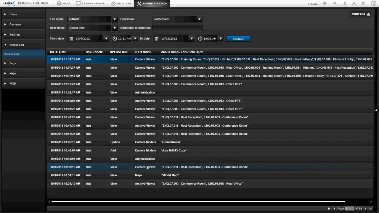 Tutorial:  Administration - Access Logs