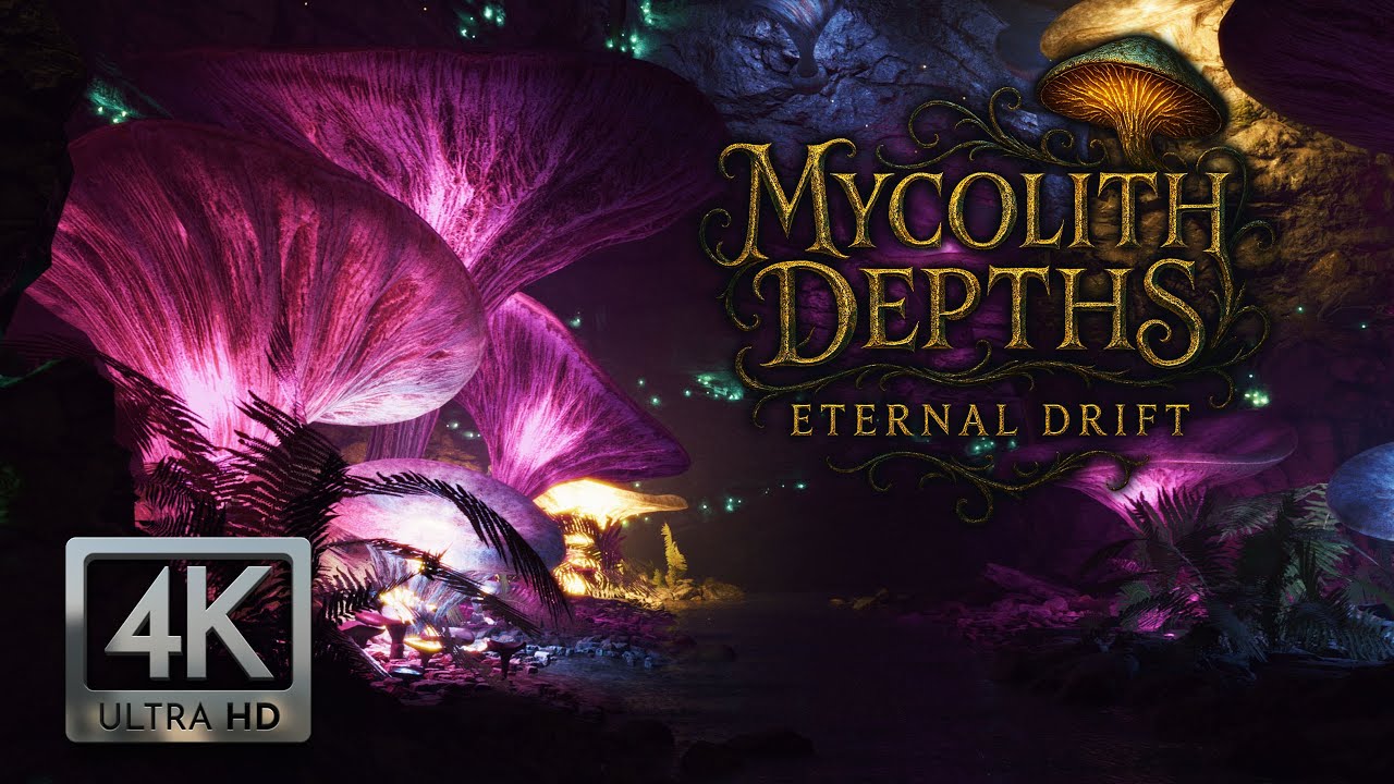 Enchanted Mushroom Cave Ambience | Relaxing Music, Trickling Water & Soft Cave Sounds