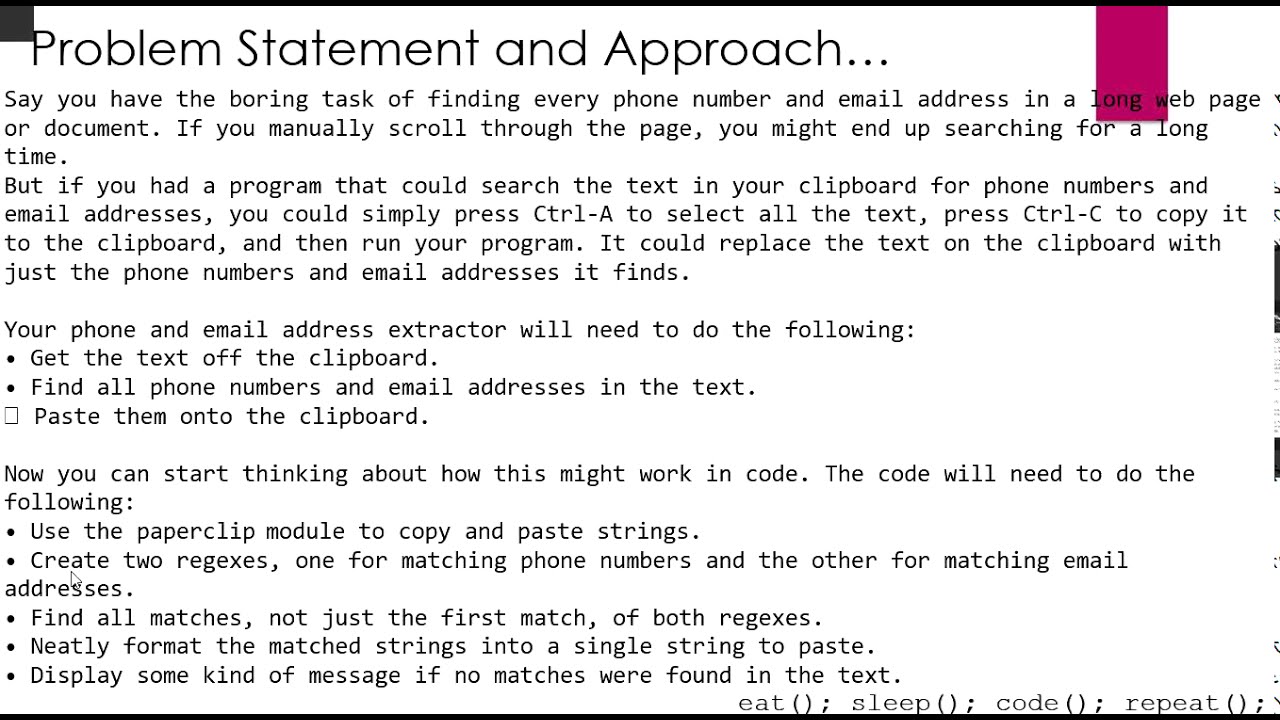 Regular Expression - V | Python | Project | Phone Number and Email Address extractor in RE...