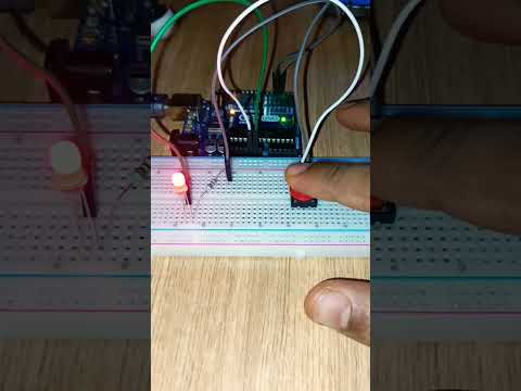 Controlling a LED using a Push button and Arduino Uno #arduino #led #pushbutton