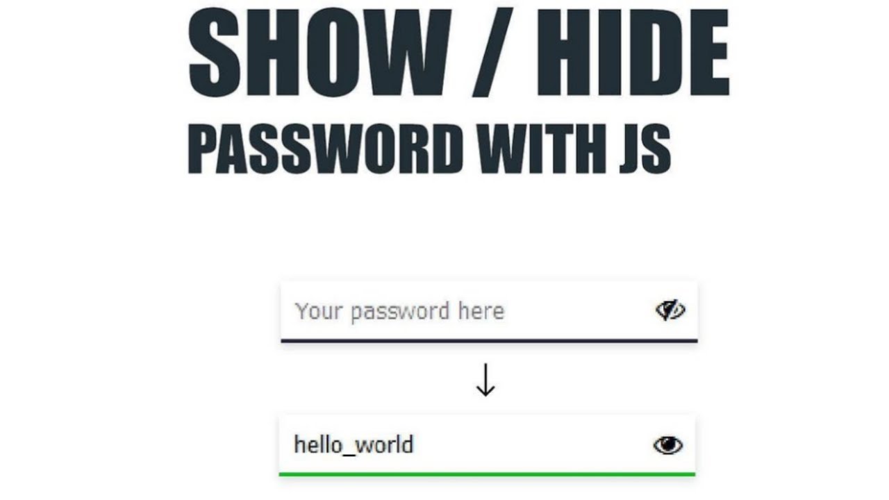 Show/Hide Password Toggle With Javascript | CodingWithFun