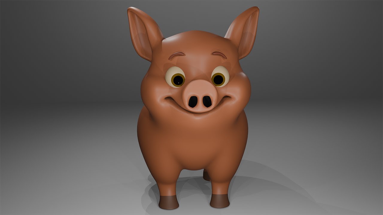 How to make a cute animated pig #pig #blender #3d