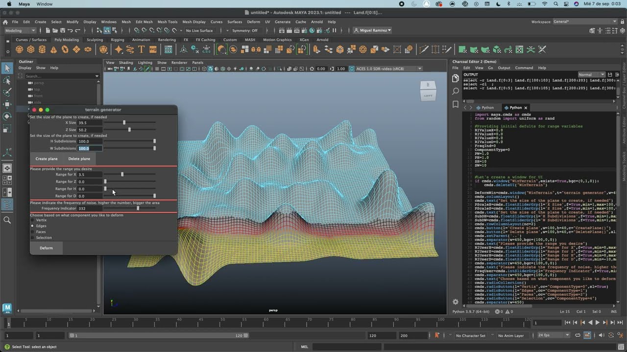 Terrain Generator using Python Maya [SCRIPT]