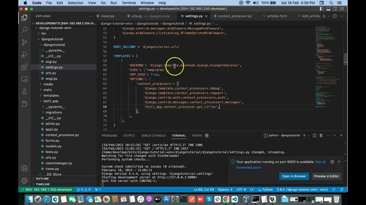CONTEXT PROCESSORS IN DJANGO (custom context processor to pass the same context in all templates)