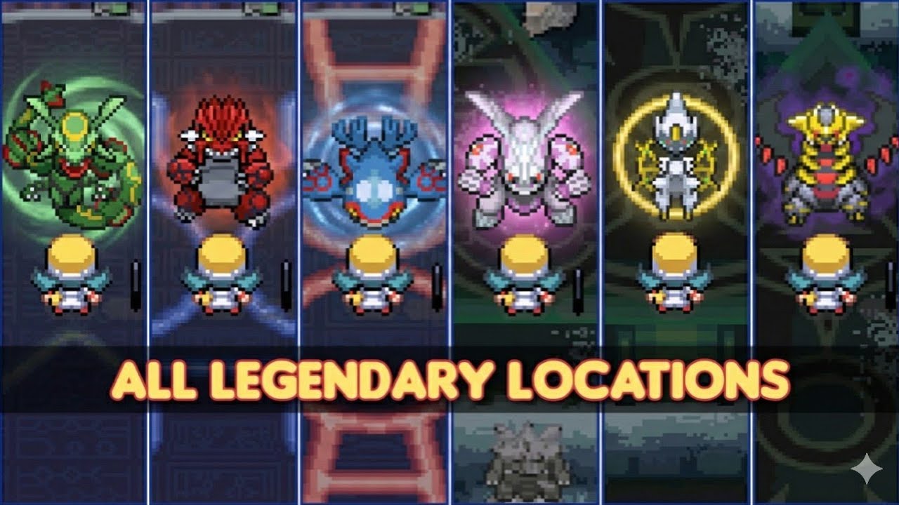All Legendary Locations - Pokemon Rainbow Gold (Kris Ver.)