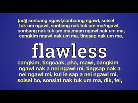 flawless meaning in English Ngawn