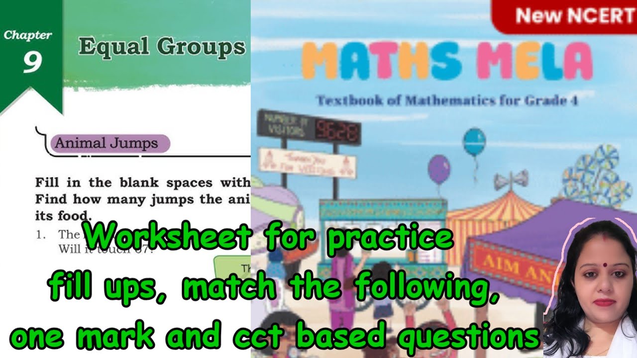 Class 4 Maths Mela Chapter 9 Equal Groups worksheet with cct based questions for practice #seenuprt 
