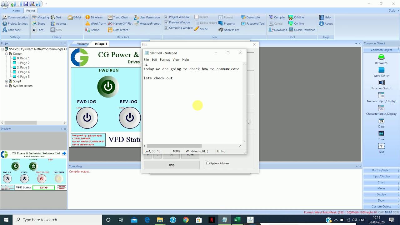 HMI0007 Modbus communication with VSX/VSS/VSR/VSM Series VFD Control via RS485