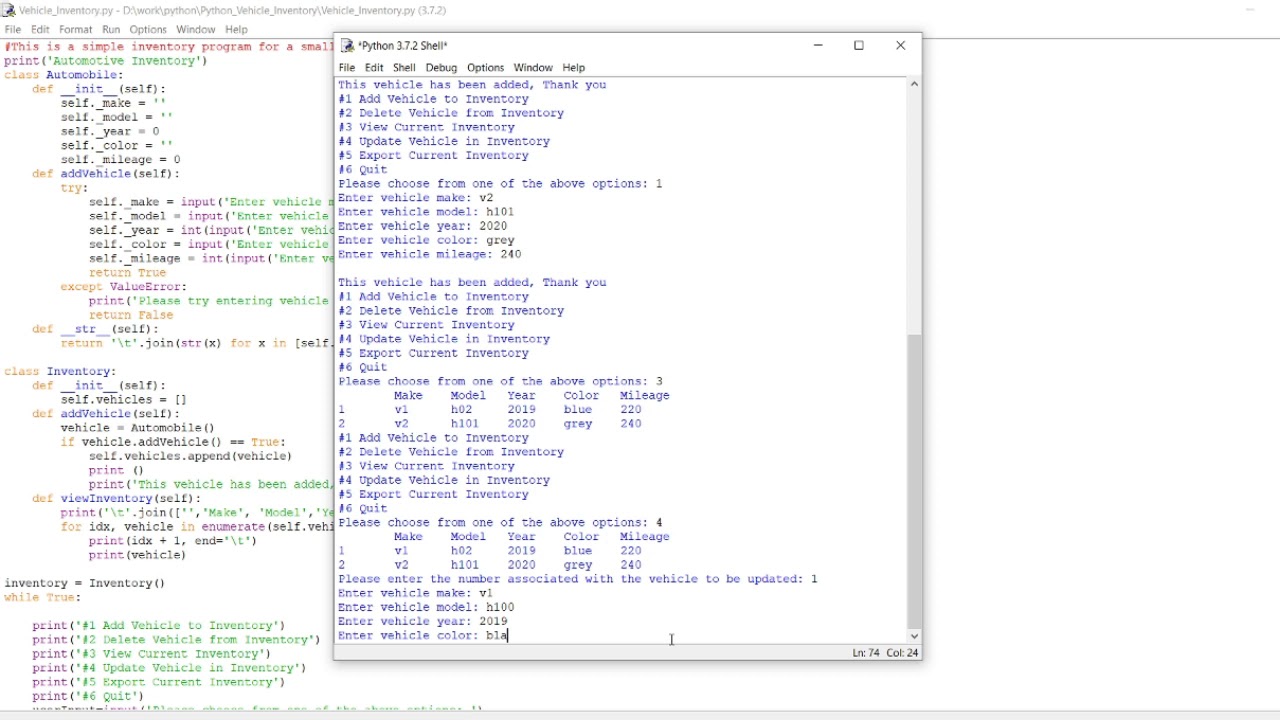 Vehicle Inventory System in Python with source code | Source Code & Projects