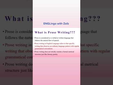 What is prose writing? Prose writing in English literature