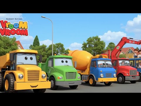 Vroom Vroom Construction Vehicles Song for Kids | Fun Rhymes & Learning Adventure Rhyme | Baby Song