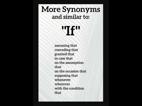 Improve Your Vocabulary | Synonyms for the word IF #vocabulary #synonymswords #shortsvideo #english