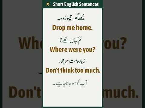 Short English Sentences | Daily Use Sentences with Urdu Translation | English Studies.