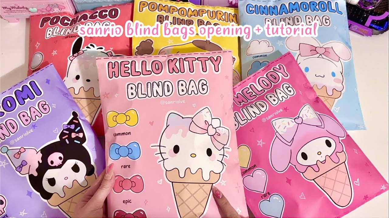 🎀 sanrio blind bags opening + tutorial 💕 | asmr | sanriolve