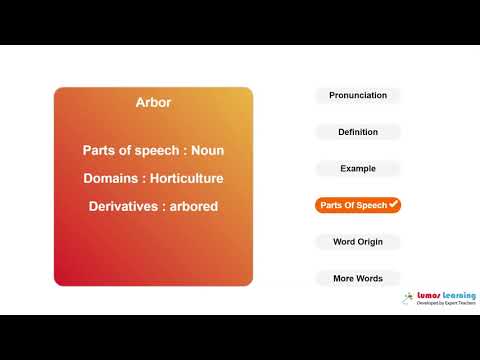 ARBOR - Definition, pronunciation, grammar, meaning - Practice grade 11 vocabulary