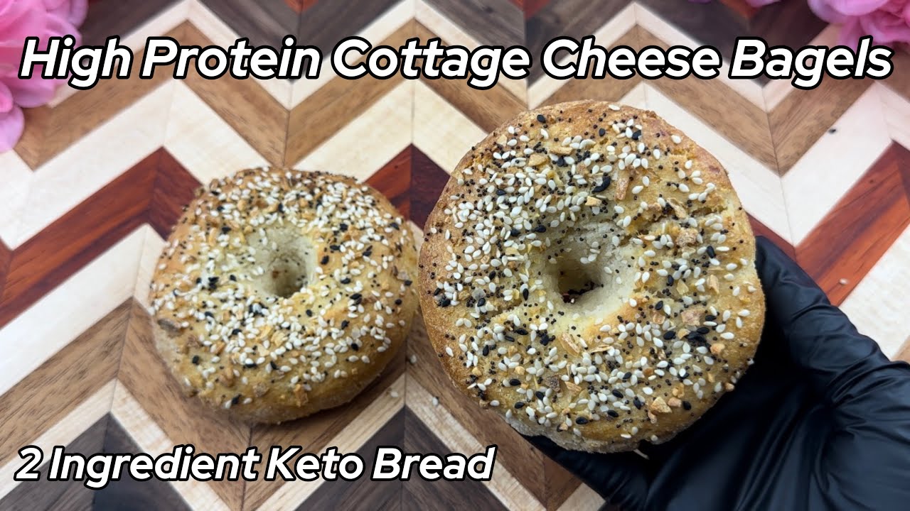 2 Ingredients KETO Cottage Cheese Almond Flour Bagels | High Protein Cottage Cheese Bagels |Low Carb