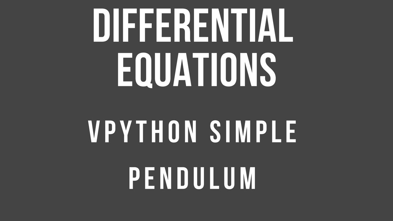 Vpython Simple Pendulum