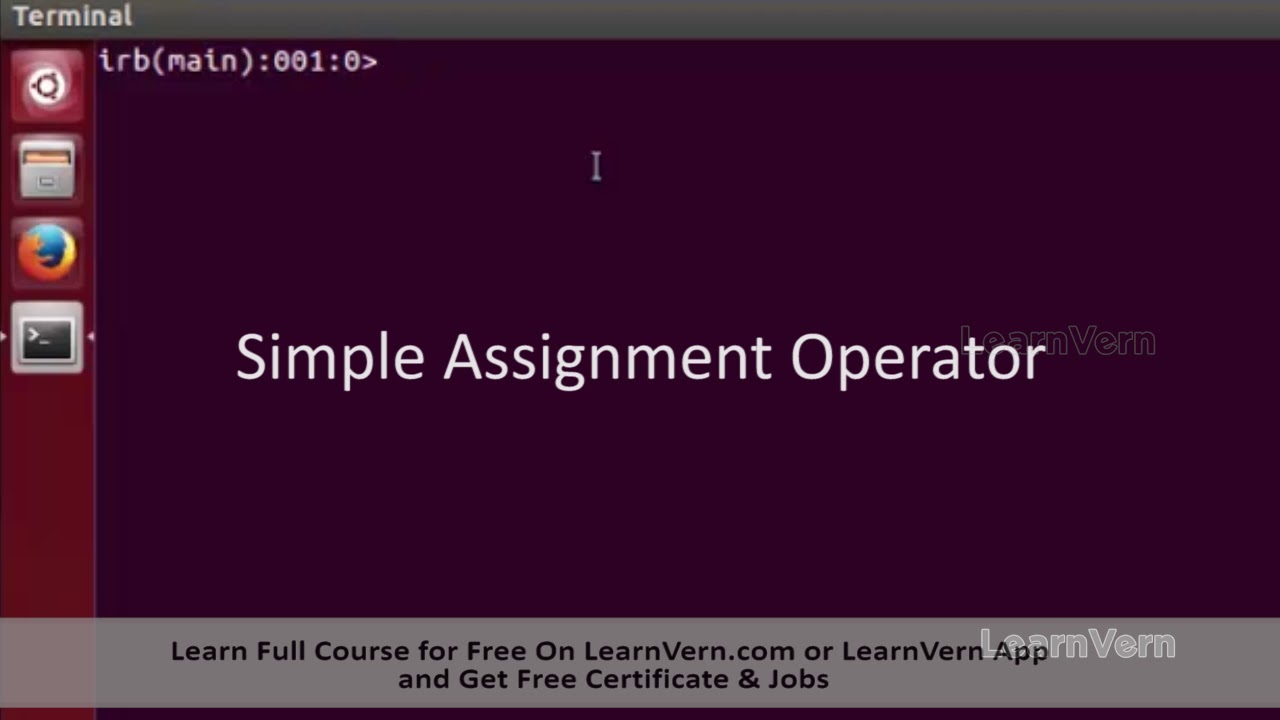 Ruby Assignment Operator Example