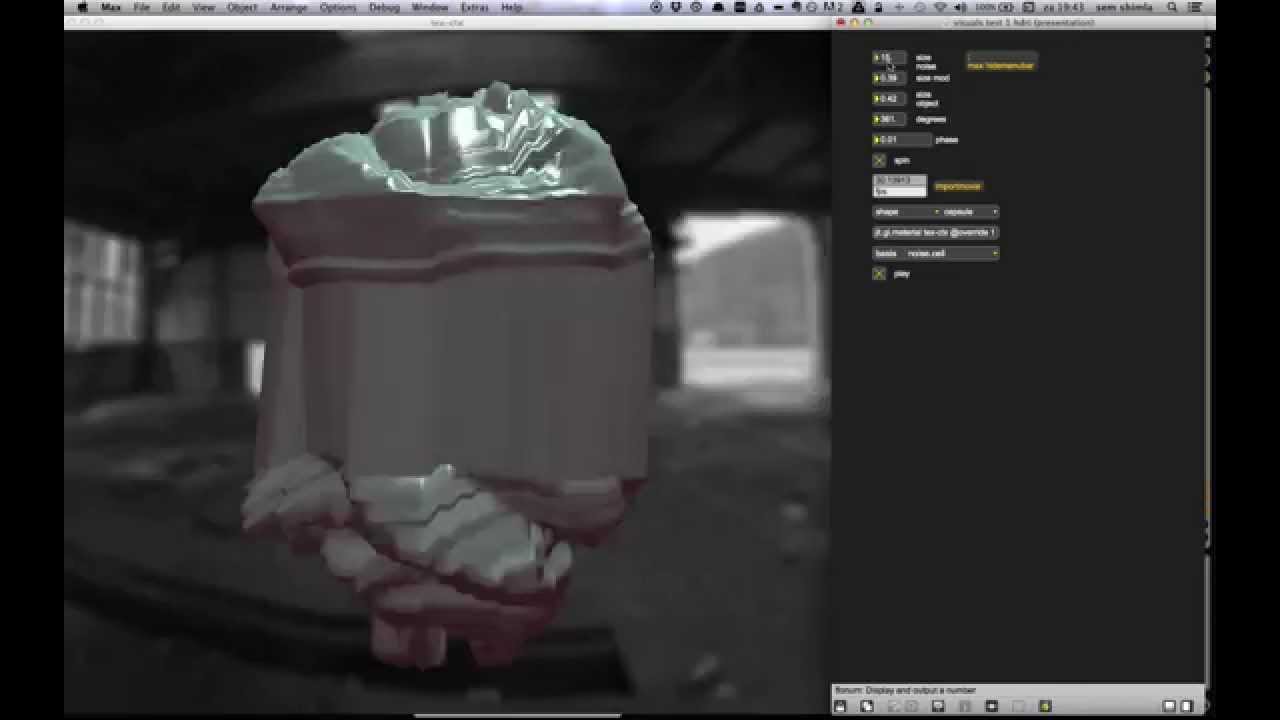 My audio visualizer in Max MSP/Jitter