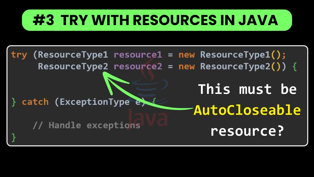 Try With Resources In Java | Automated Cleanup With AutoCloseable resources