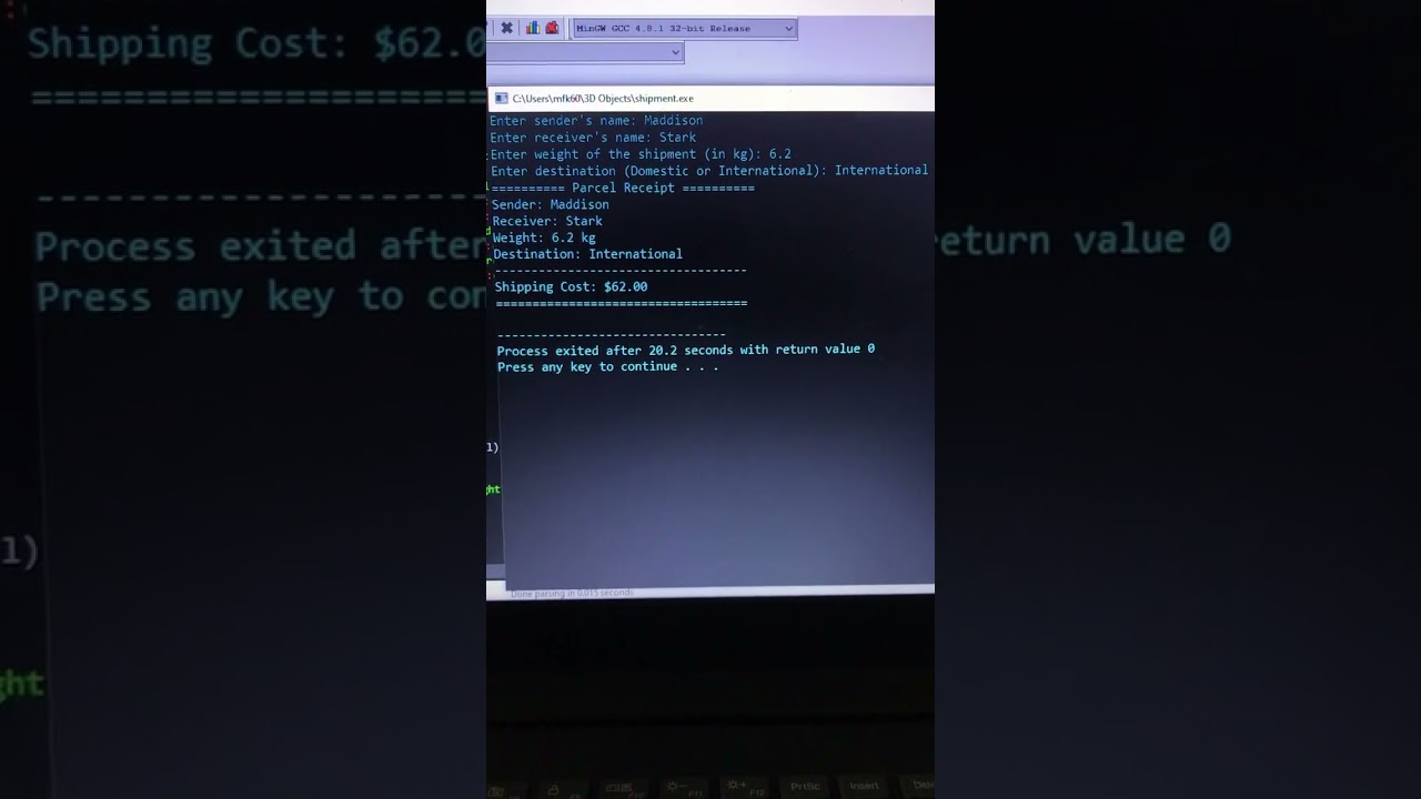 shipping receipt c++ #code #codinglife #cpp #codemasters #coderstokyo #coding #codingninja #coders