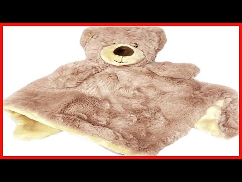Custom Personalized Teddy Bear Lovie Lovey Security Blanket with Rattle (Brown Bear with NO Embroide