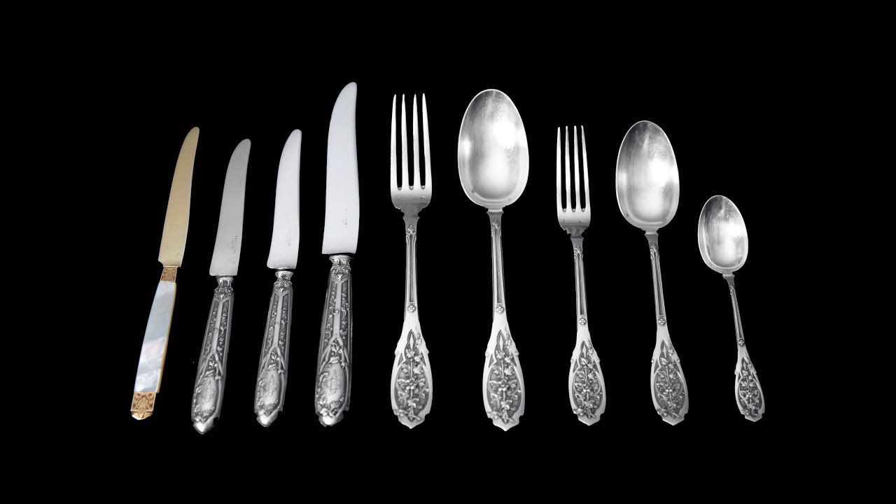 Puiforcat (Hermes) - 170pc. Antique French Art Nouveau French 950 Sterling Silver Flatware Set !