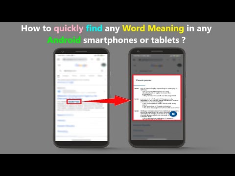 How to quickly find any Word Meaning in any Android smartphones or tablets ?
