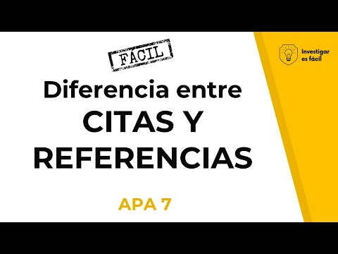 😃💬 Diferencia entre CITAS y REFERENCIAS BIBLIOGRÁFICAS Normas APA 7ma edición - Investigar es fácil