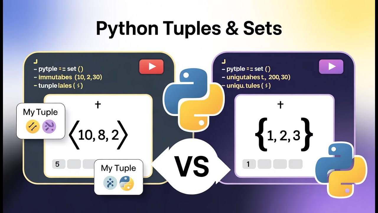 Part - 2 (Tuple & sets) Programs to learn python tuple and sets concept. Python tutorial.
