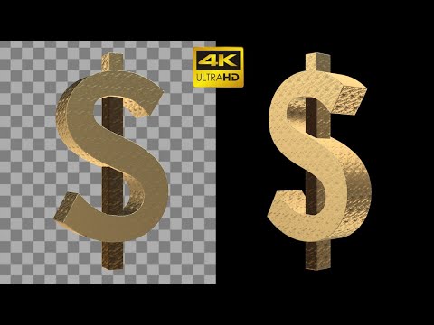 Dollar Symbol Loop 4K | transparent background, alpha channel
