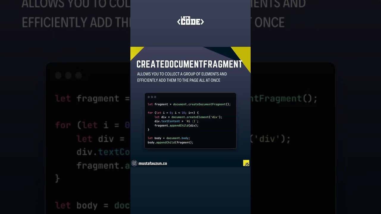 Javascript, createDocumentFragment #javascript