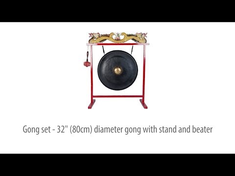 Gong Set - 32in (80cm) diameter Gong with Stand and Beater